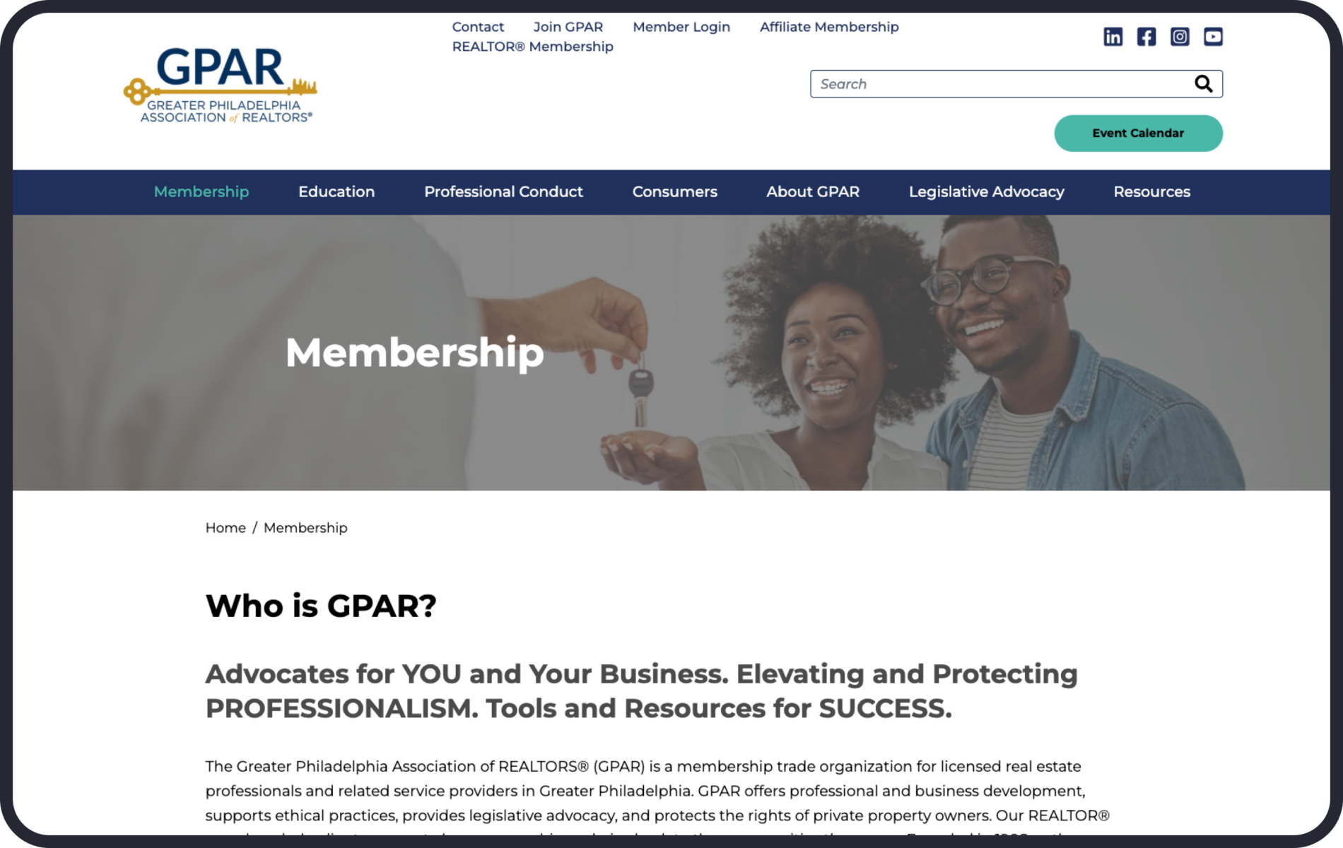 Greater Philadelphia Association of REALTORS® Website Redesign - Mile6